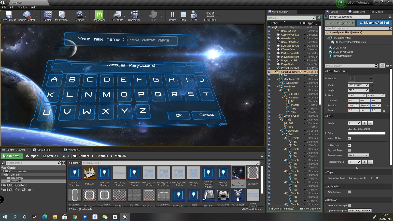 Lgui Lex Gui 3d Ui System For Ue4 In Code Plugins Ue Marketplace